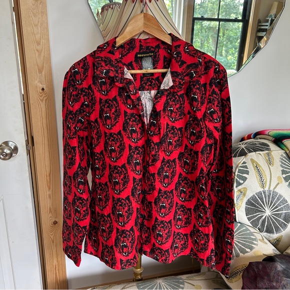 Nooworks | Tops | Nooworks Big Bad Wolf Button Down Shirt Euc | Poshmark